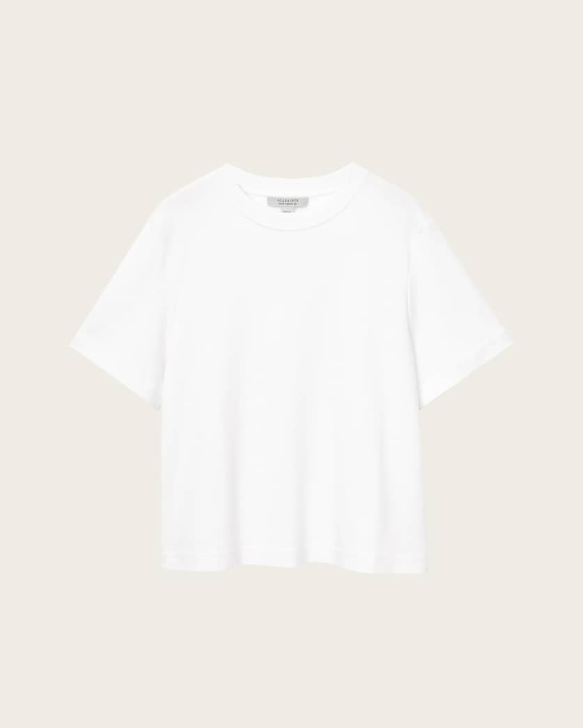 Lisa Boxy Crew Neck T-Shirt White | ALLSAINTS